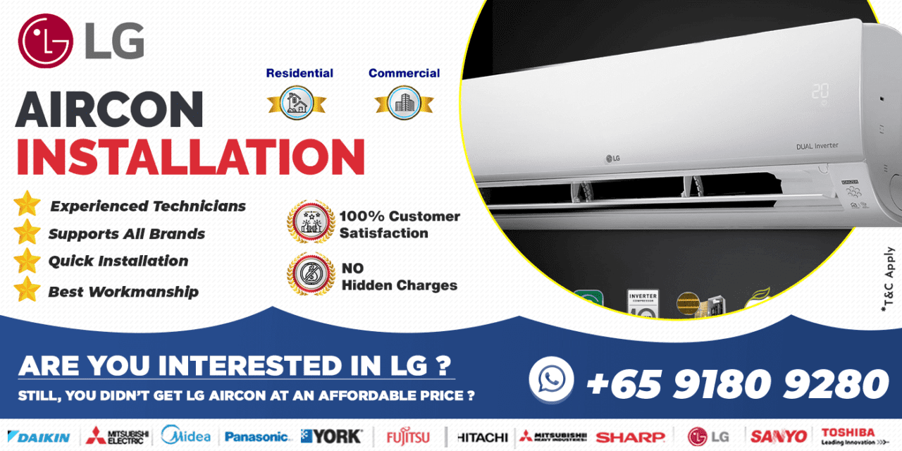LG Aircon Installation - Best aircon service company,singapore - Airconpros