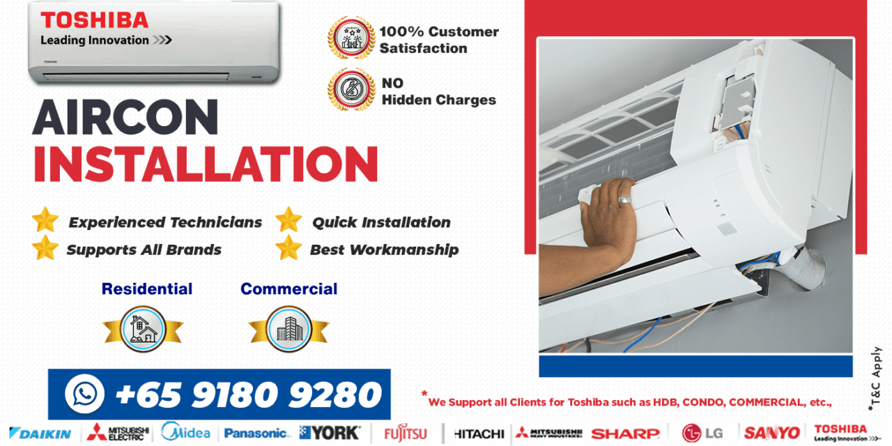 Toshiba aircon installation Singapore - Best aircon service company ...